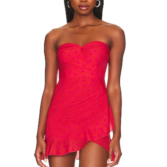 More To Come | Dresses | Revolve More To Come Red Marcine Strapless ...